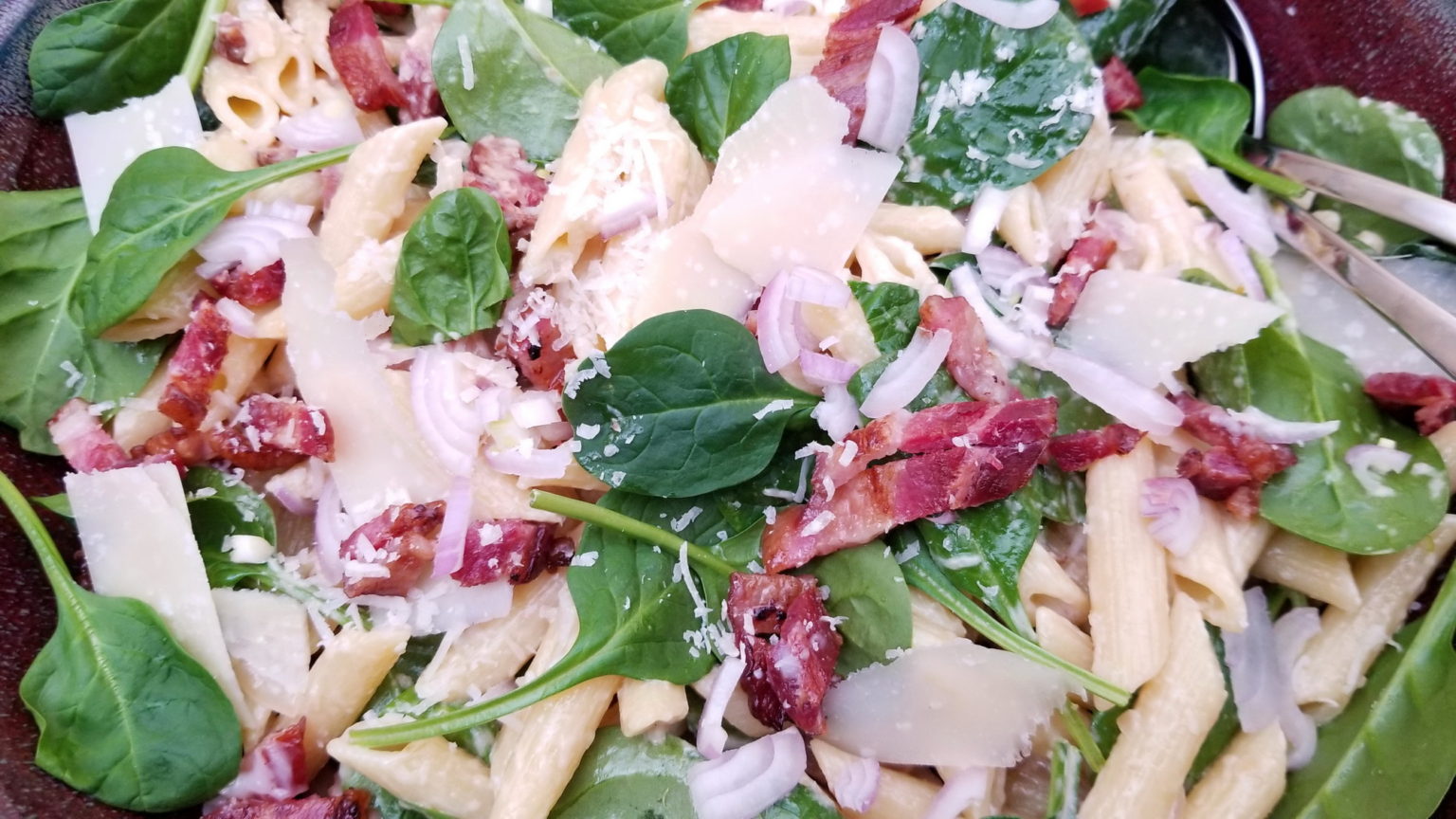 Bacon Penne Florentine - BaconFatte.com